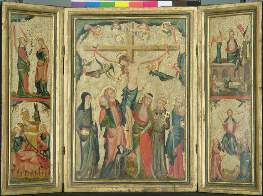 Triptych Depicting the Crucifixion of Christ